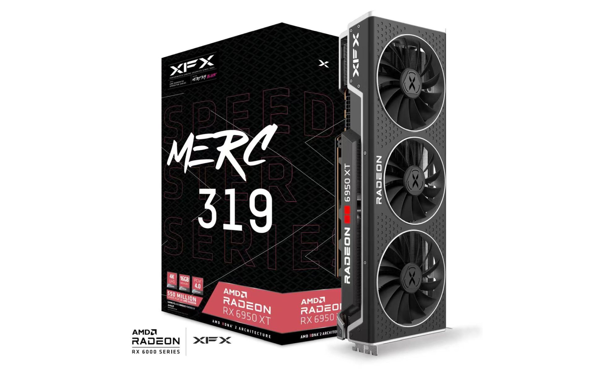 XFX Speedster MERC 319 AMD Radeon™ RX 6950 XT Black Gaming Graphics Card with 16GB GDDR6, AMD ...
